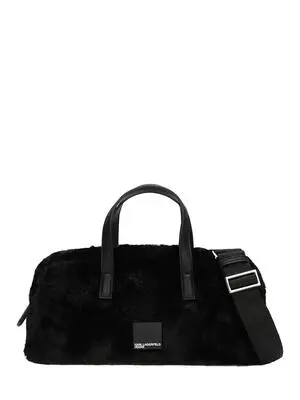 KL JEANS Jeans Box Logo Furry Bowling Bag - Black