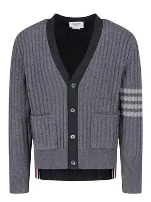 Thom Browne Thom Browne Virgin Wool Button Cardigan Gray