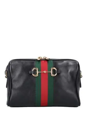 Gucci Horsebit Web Shoulder Bag - Black