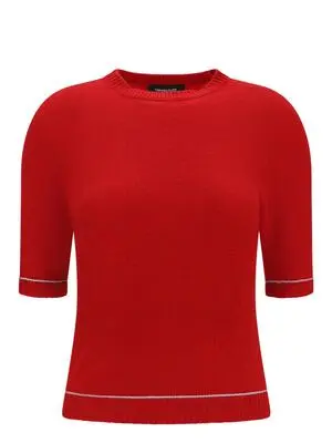 Fabiana Filippi Brushed Platinum Sweater - Red