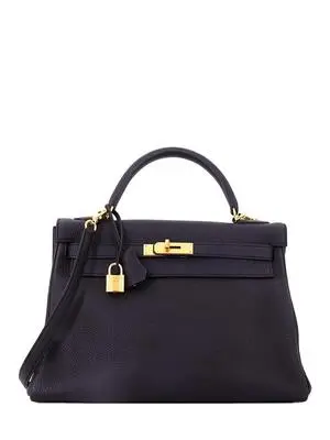 Hermès Kelly 32 Handbag Black Togo With Gold Hardware - Noir