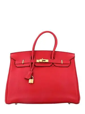 Hermès Birkin 35 Handbag Red Togo With Gold Hardware - Rouge Garance