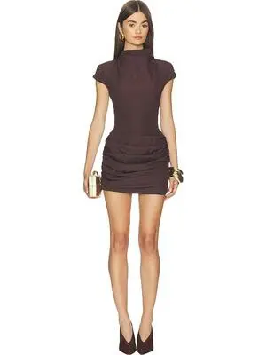 Magda Butrym Short Sleeve Mini Dress - Brown