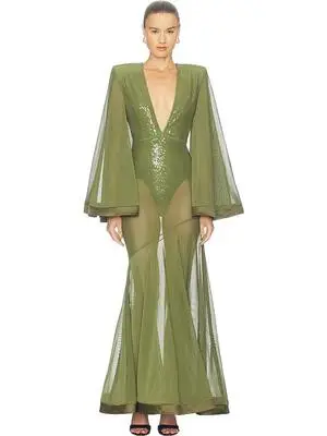 ZHIVAGO Zhivago Illusion Survives Love Two-Piece Mesh Gown