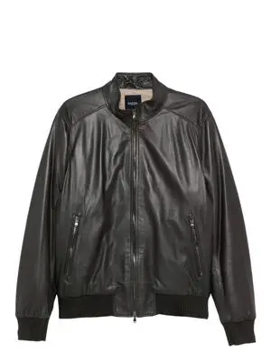 BARBA NAPOLI Dakota Leather Bomber Jacket - Brown