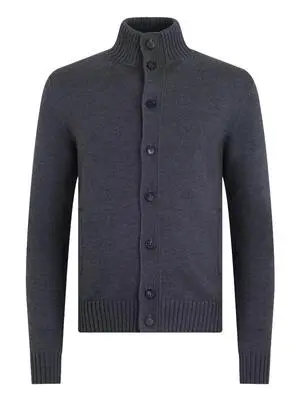 SLOWEAR Slowear Ribbed Button-Up Cardigan Grey