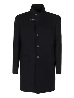 FAY Lobster-clasp Single-breasted Coat - Blue