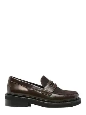 MAJE Maje Logo-Plaque Panelled Loafers