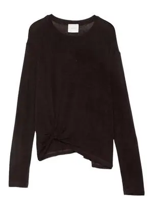 ALYSI Knot-detail Long-sleeve Sweater - Brown