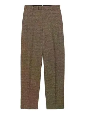 AMI Paris Houndstooth Balloon-fit Wool Trousers - Brown