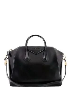 Givenchy Antigona Bag Glazed Leather Medium Satchel - Black