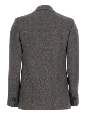 Antonelli Firenze Herringbone Single-breasted Blazer - Brown