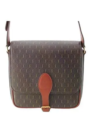 Saint Laurent Saint Laurent Le Monogramme Coated Canvas Buckle Crossbody Bag Brown
