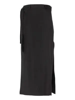 Barena Venezia Wrap-style Belted Midi Skirt - Black