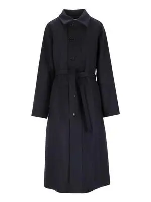 Barena Venezia Belted Button-up Coat - Blue