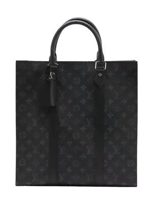 LOUIS VUITTON Monogram Eclipse Sac Plat Satchel - Black
