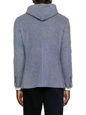 Eleventy Layered-effect Hooded Jacket - Blue