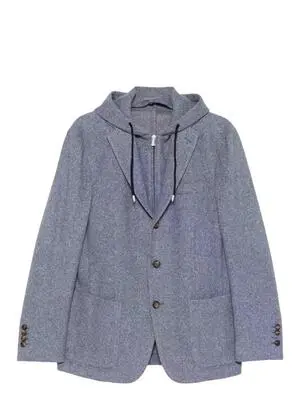 Eleventy Layered-effect Hooded Jacket - Blue