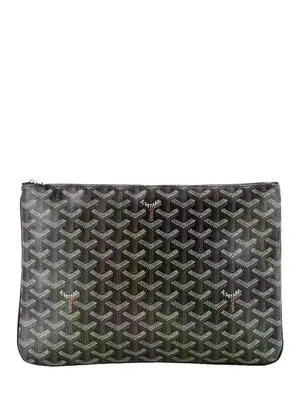Goyard Senat Zip Coated Canvas Mm Pouch - Brown