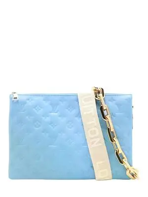 LOUIS VUITTON Monogram Embossed Coussin Mm Satchel - Blue