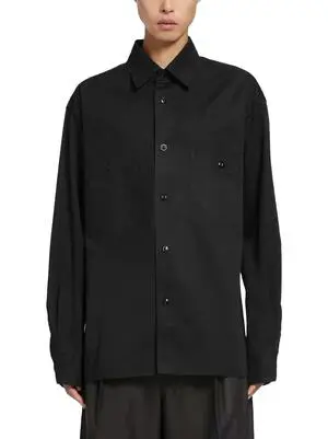 LEMAIRE Two-pocket Shirt In Light Cotton Twill - Black