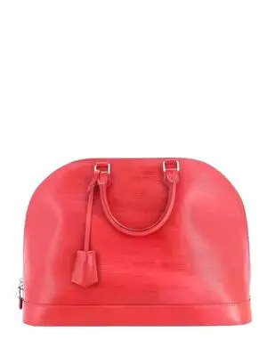 LOUIS VUITTON Louis Vuitton Epi Leather Satchel Red