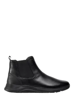 Geox Elasticated-panel Leather Boots - Black