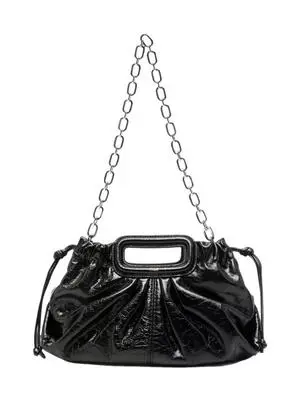 MAJE Ruched Leather Shoulder Bag