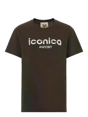 ANIYE BY Logo-print Crew-neck T-shirt - Brown