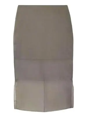 Brandon Maxwell Brett Silk Organza Midi Skirt - Grey