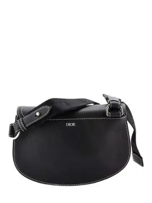 Dior Leather Saddle Messenger Pouch Cross Body Bag - Black