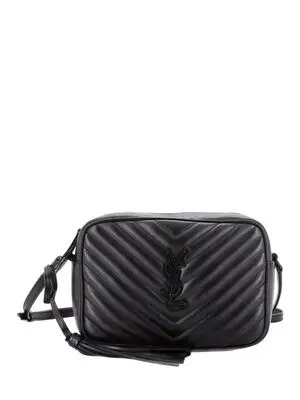 Saint Laurent Lou Camera Bag Matelasse Chevron Leather Small Cross Body Bag - Black
