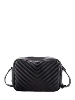 Saint Laurent Lou Camera Bag Matelasse Chevron Leather Small Cross Body Bag - Black
