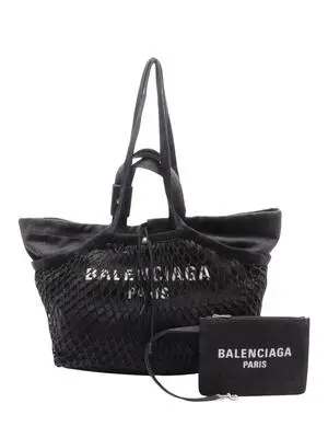 Balenciaga Mesh And Canvas 24/7 Tote Bag - Black