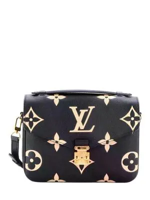LOUIS VUITTON Bicolor Monogram Empreinte Giant Pochette Metis Crossbody Bag - Black