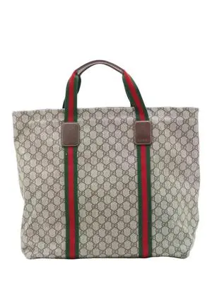Gucci Gg Supreme Web Tote Bag - Neutrals