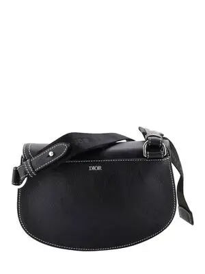 Dior Leather Saddle Messenger Pouch Cross Body Bag - Black