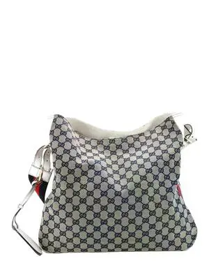 Gucci Gucci Heritage Web GG Canvas Medium Hobo Bag White