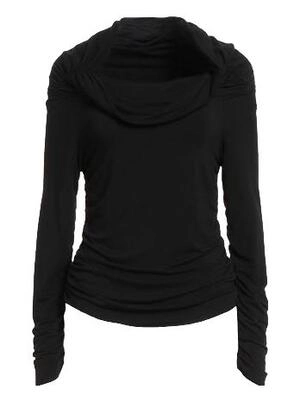 Liviana Conti Solid Color Jersey Top - Black