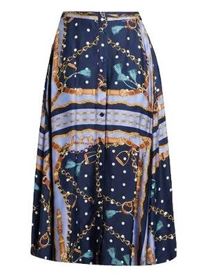 Maje Viscose Midi Skirt - Navy