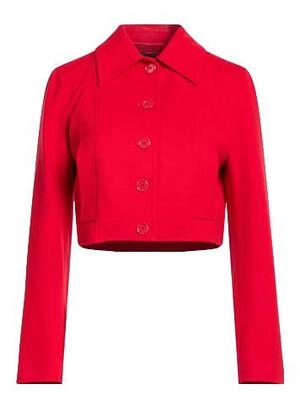Pinko Viscose Blend Single-breasted Cropped Jacket - Red