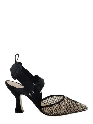 Fendi Mesh And Suede Pumps - Black