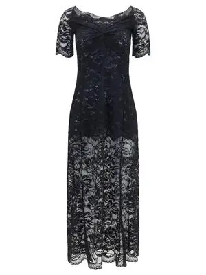 Rabanne Floral Lace Maxi Dress - Black