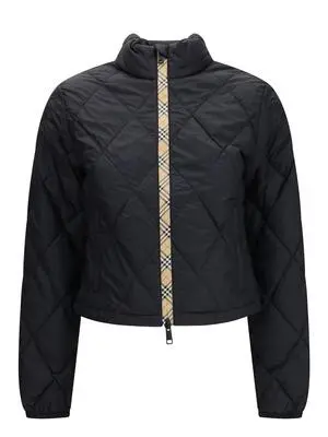 Burberry Bramford Quilted Nylon Jacket With Check Tape - Black