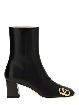 Valentino Garavani Veeside Leather Ankle Boots - Black