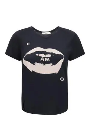 Fendi Ti Amo Graphic Print Jersey T-shirt - Black
