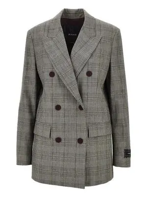 Pinko Prince Of Wales Double-breasted Jacket - Multicolor