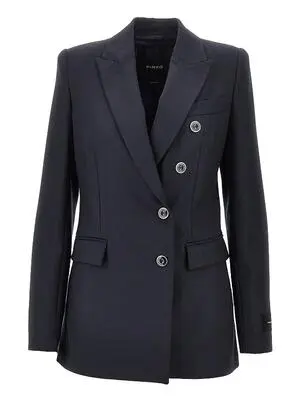 Pinko Wool-blend Double-breasted Colsure - Blue