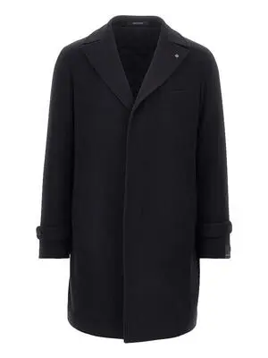 Tagliatore Cashmere And Wool Tailored Coat - Blue