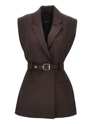 PINKO Gabardine Vest With Belt
